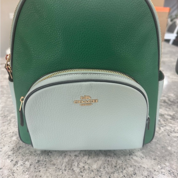 Coach | Bags | Coach Green And Cream Backpack | Poshmark